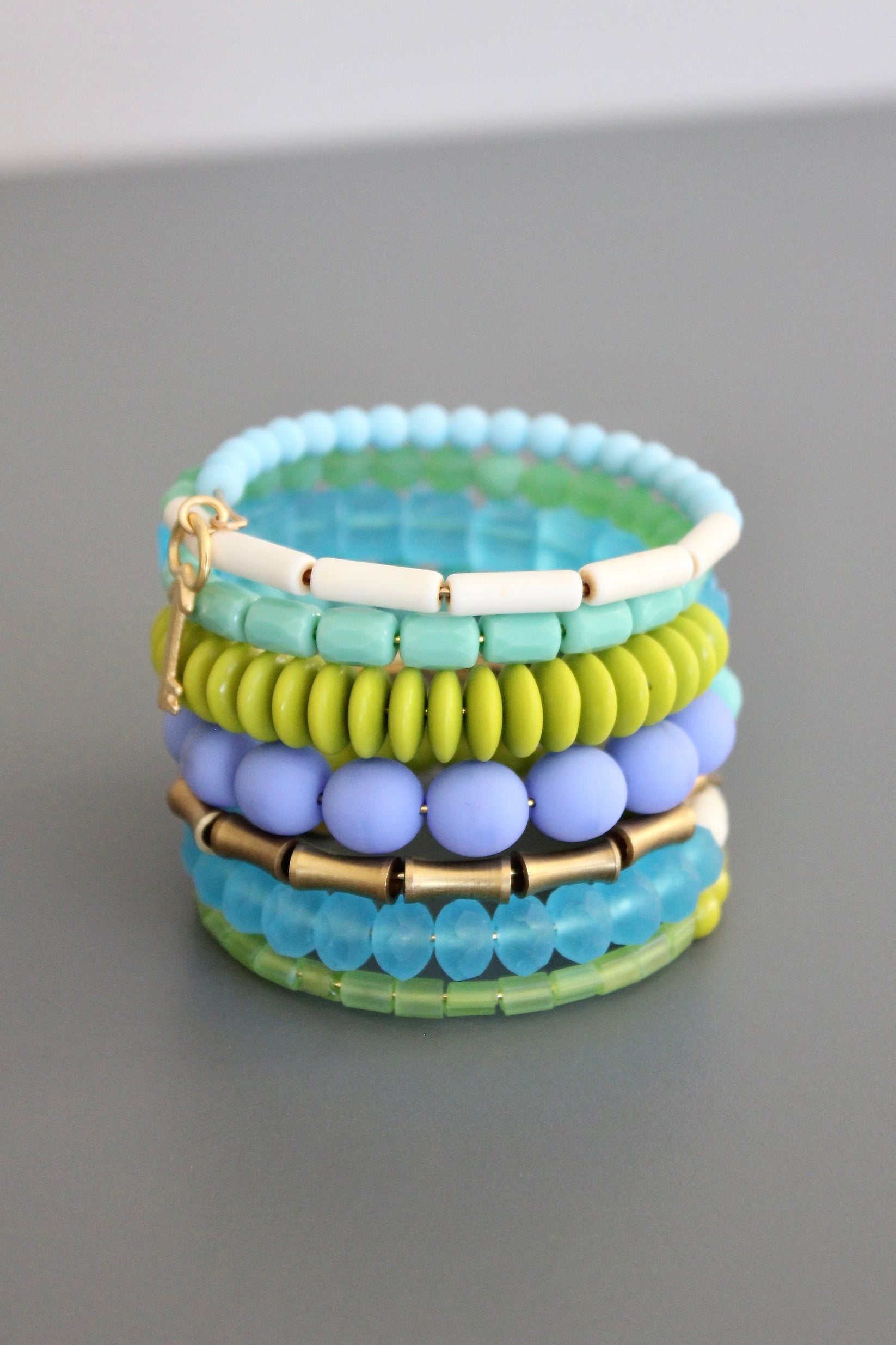 KYLB01 turquoise and chartreuse wrap bracelet – david aubrey