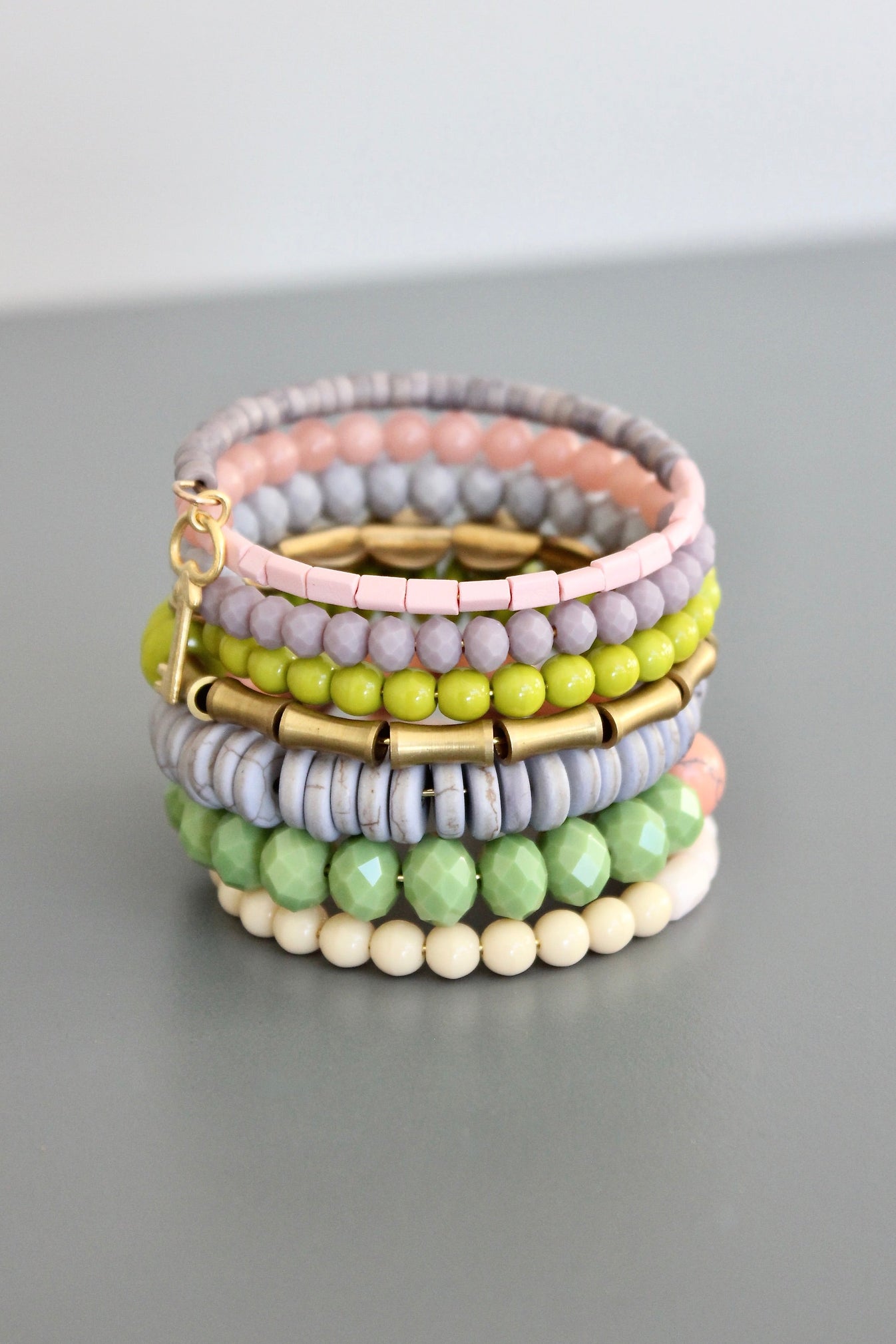 KYLB02 coral and chartreuse wrap bracelet – david aubrey