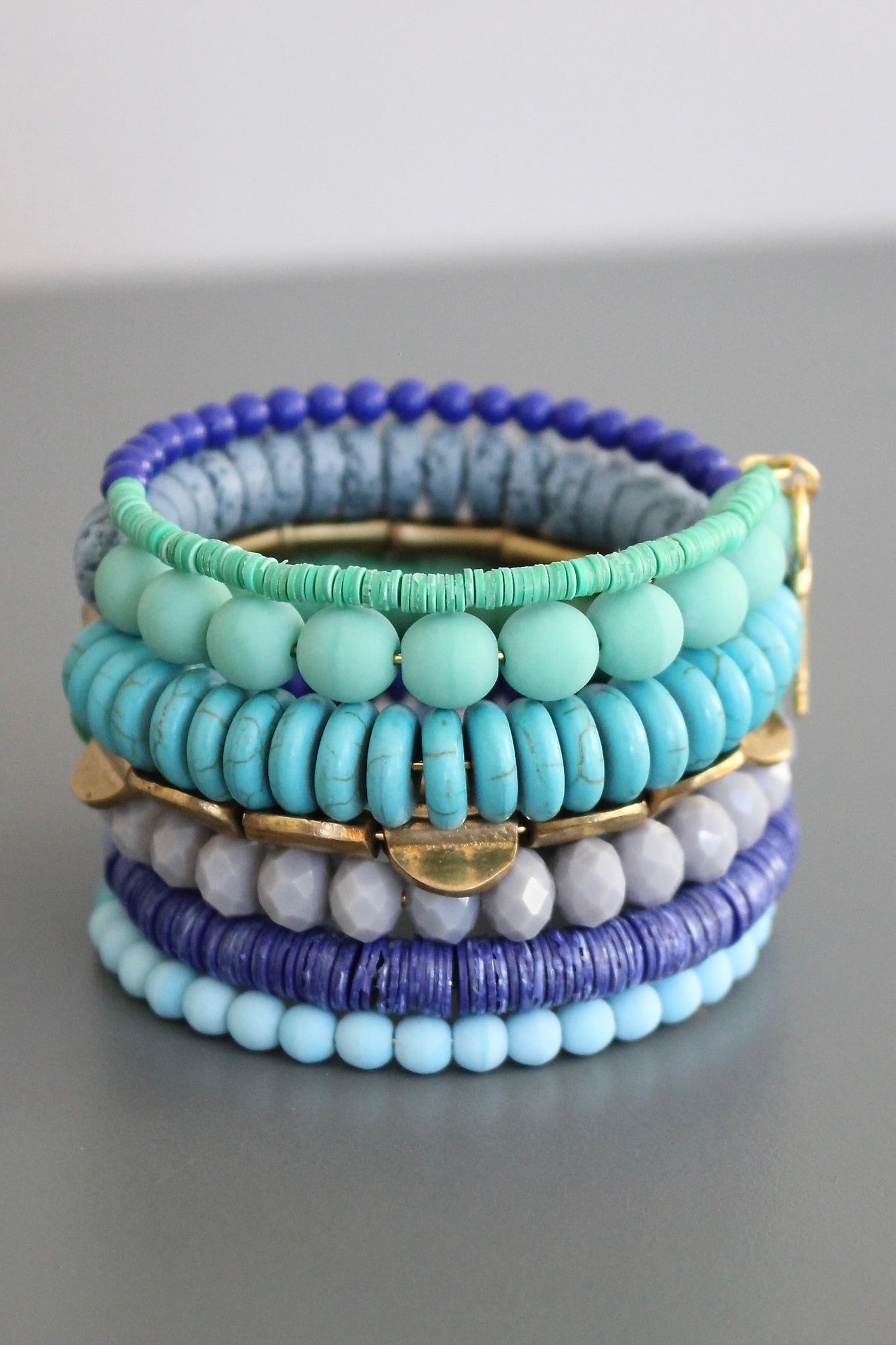KYLB03 turquoise and cobalt wrap bracelet – david aubrey