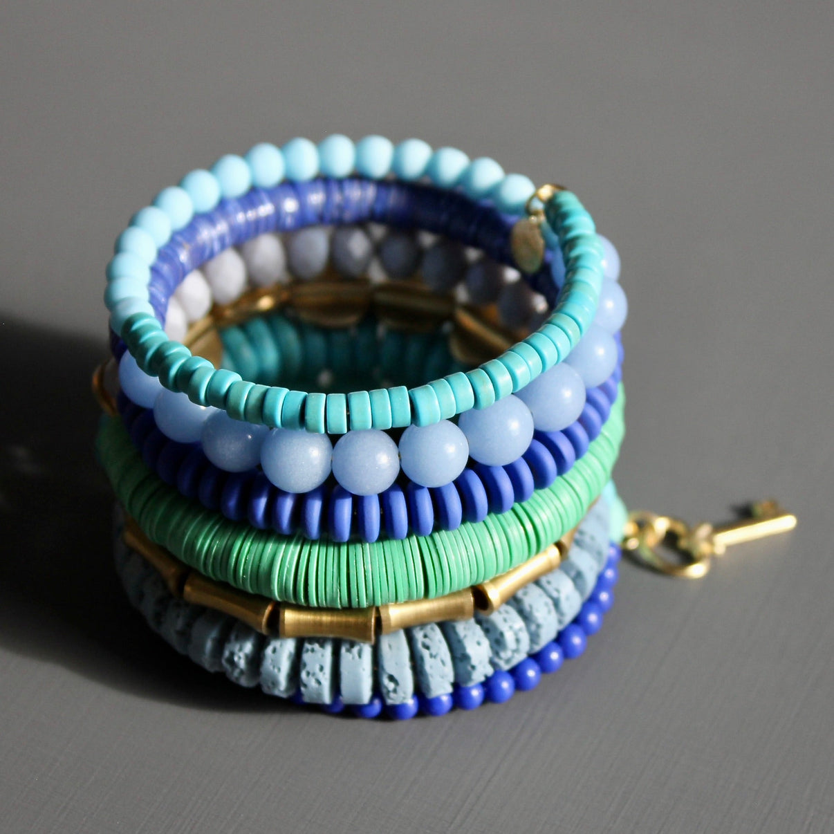 KYLB03 turquoise and cobalt wrap bracelet – david aubrey